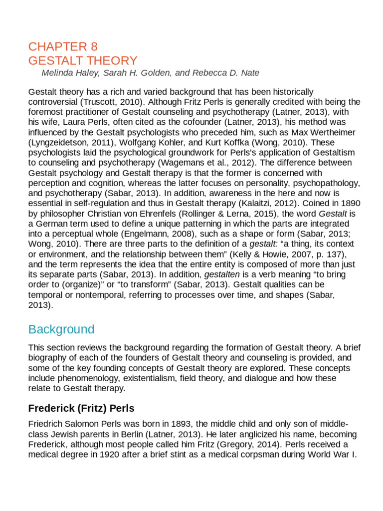 Counseling and Psychotherapy Theories and Interven... - (Background ...