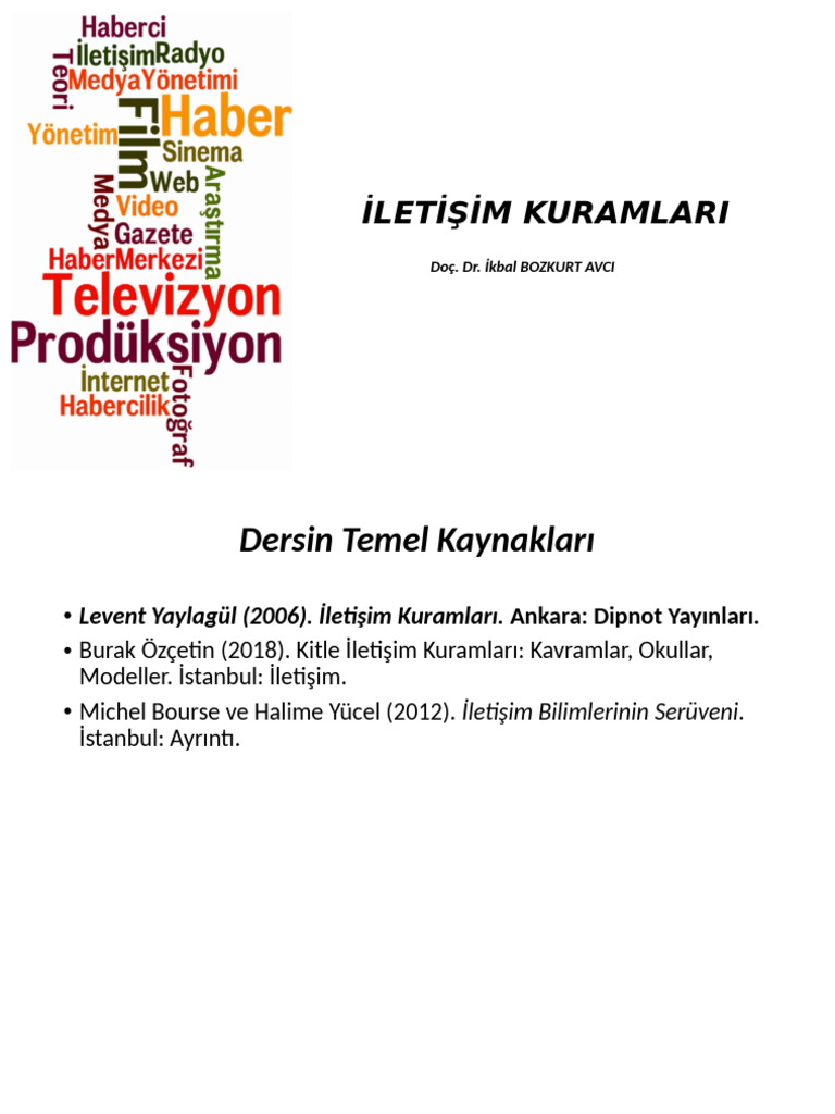 1 Hafta Iletisimde Temel Kavramlar | PDF