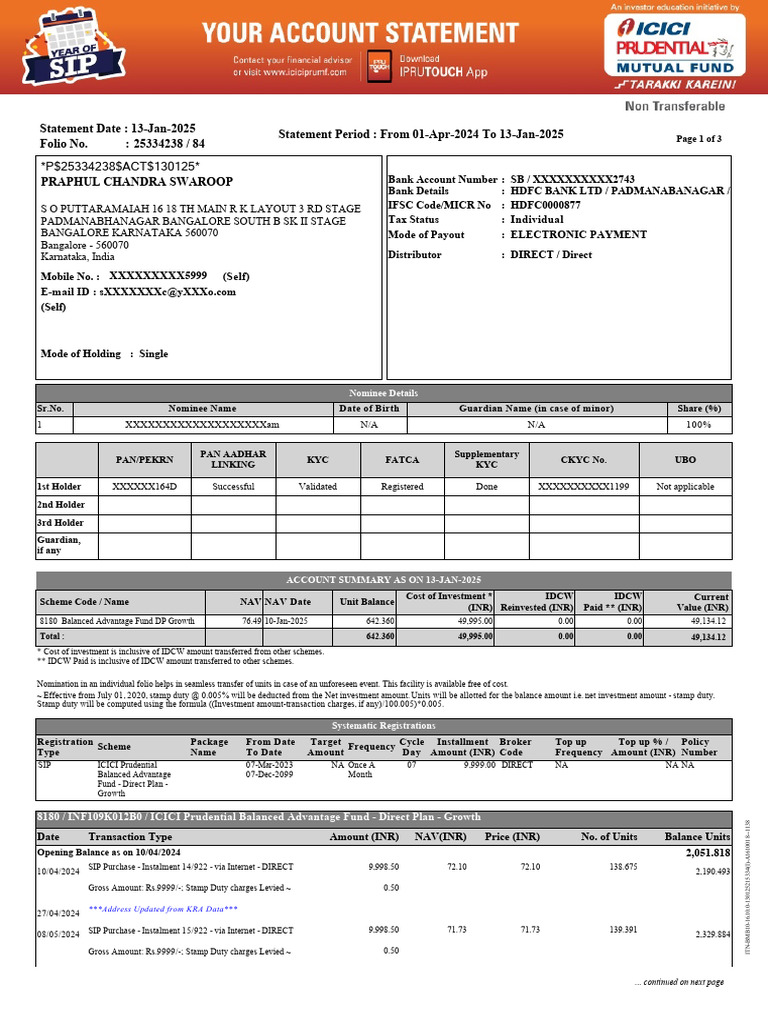 Account Statement | PDF | Cheque | Taxes