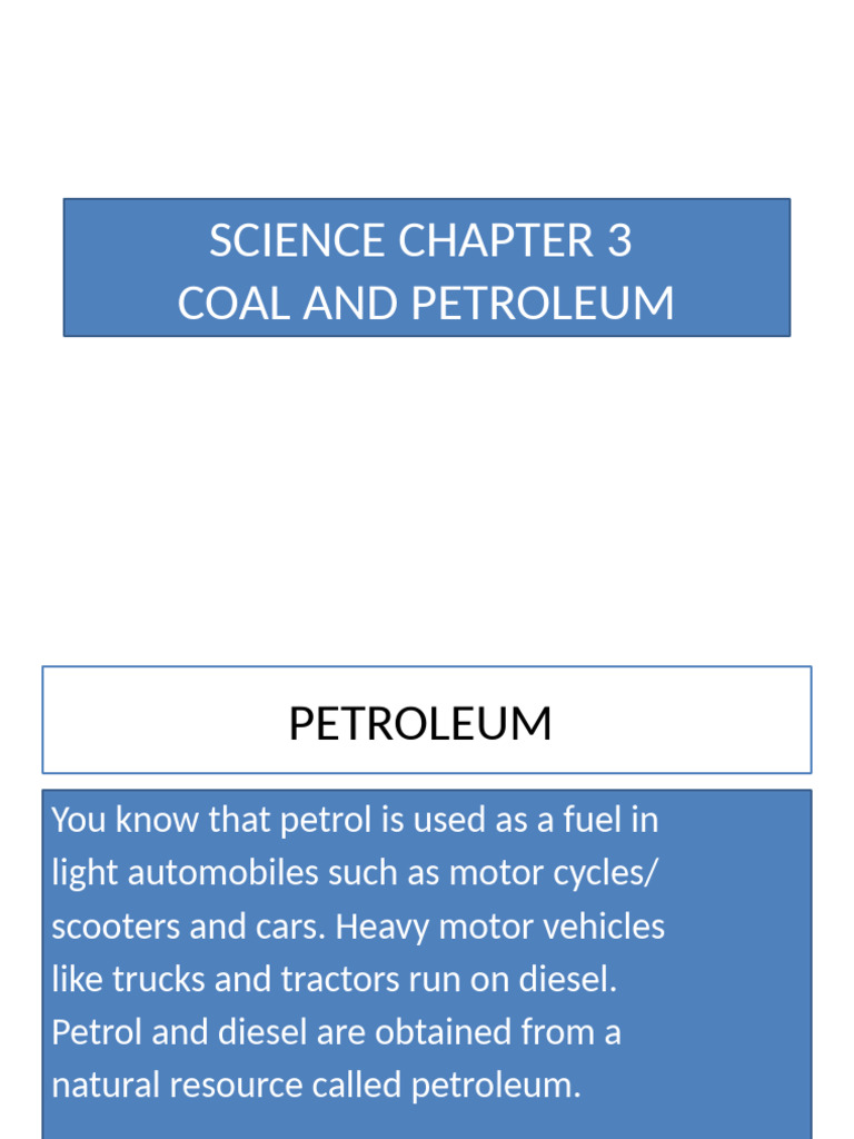 Science Chapter 3 Coal and Petroleum PPT Class 8 | PDF