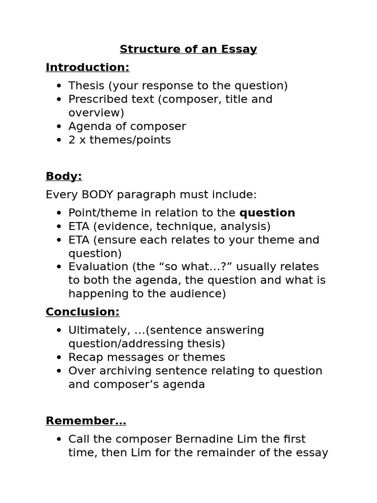 Structure of an Essay | PDF
