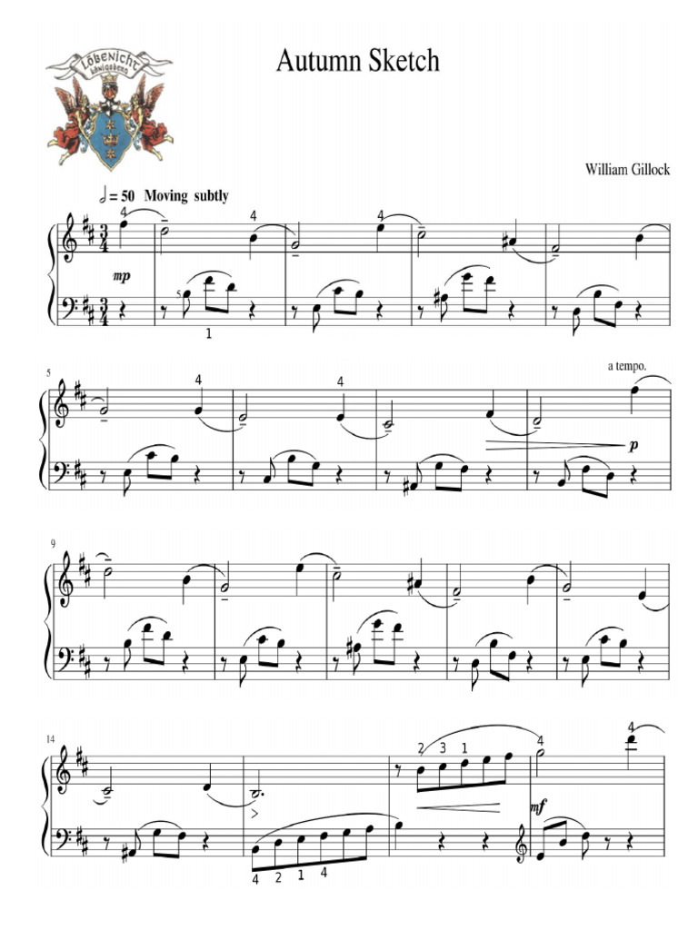 Bosquejo de Otoño William Gillock | PDF