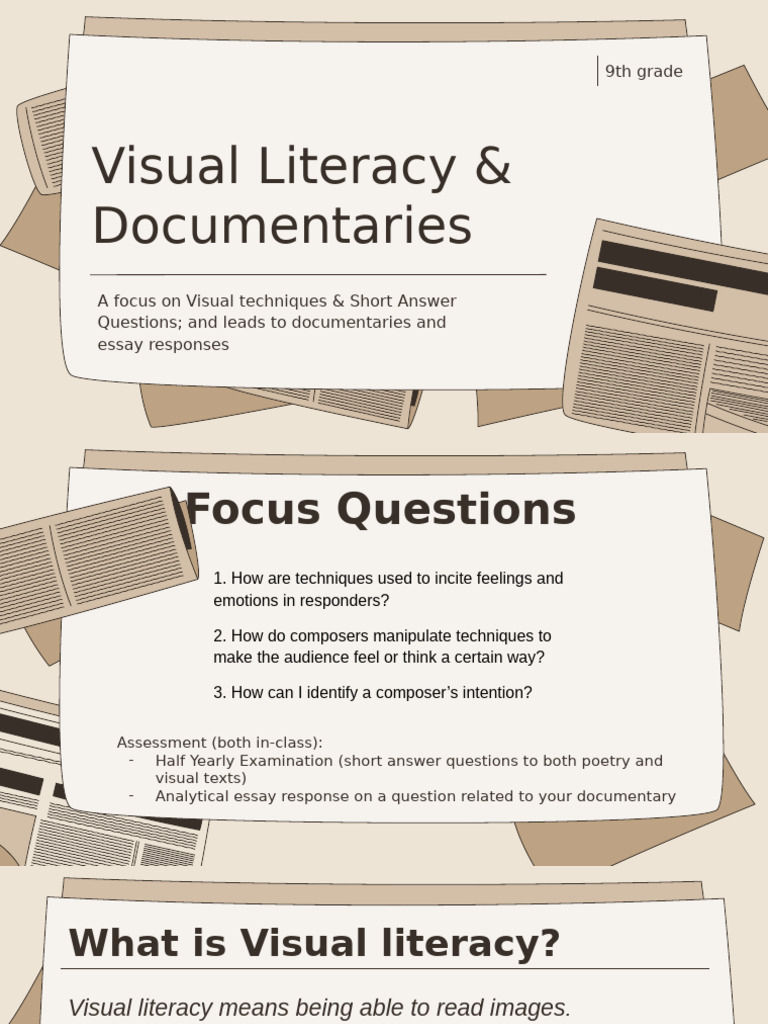 Visual Literacy Techniques for 9th Grade | PDF | Literacy | Image