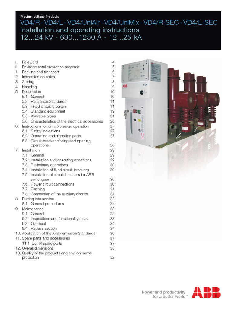 MA_VD4-R(EN)C_1VCD600565-1003 | PDF | Electricity | Electrical Engineering