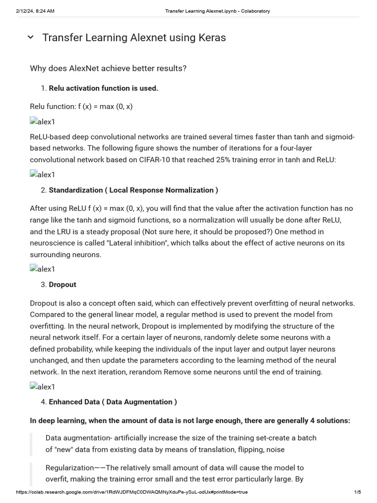 Transfer Learning Alexnet - Ipynb - Colaboratory | PDF | Algorithms | Artificial Neural Network