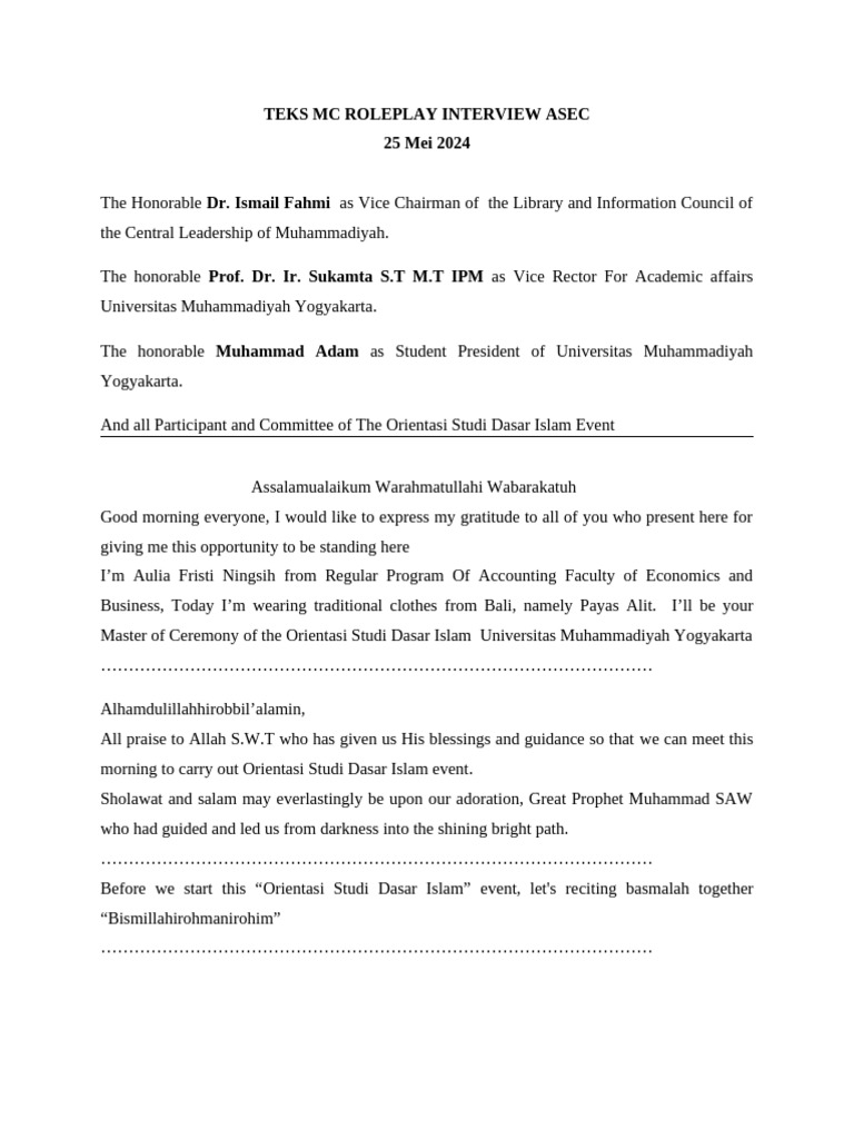 Teks MC Test Osdi | PDF | Abrahamic Religions