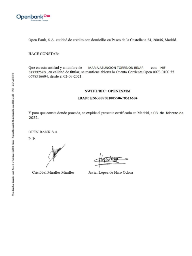 Cuenta Asuncion Open Bank | PDF