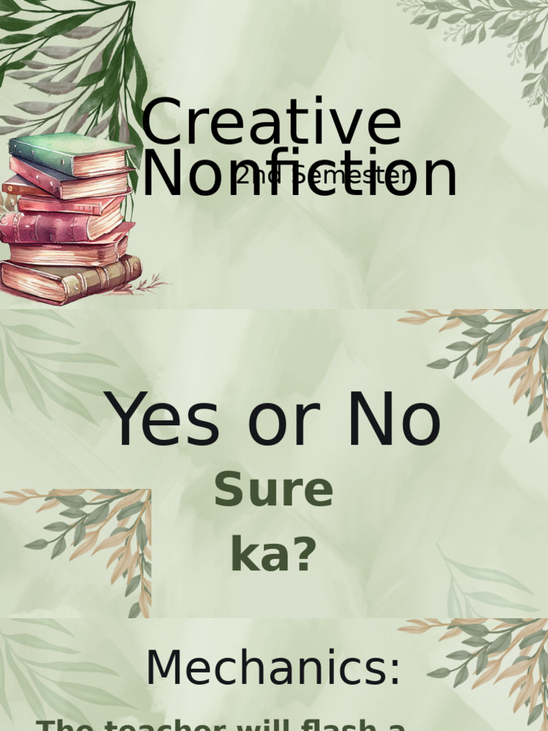 Creative Nonfiction - Lesson 1 | PDF | Creative Nonfiction