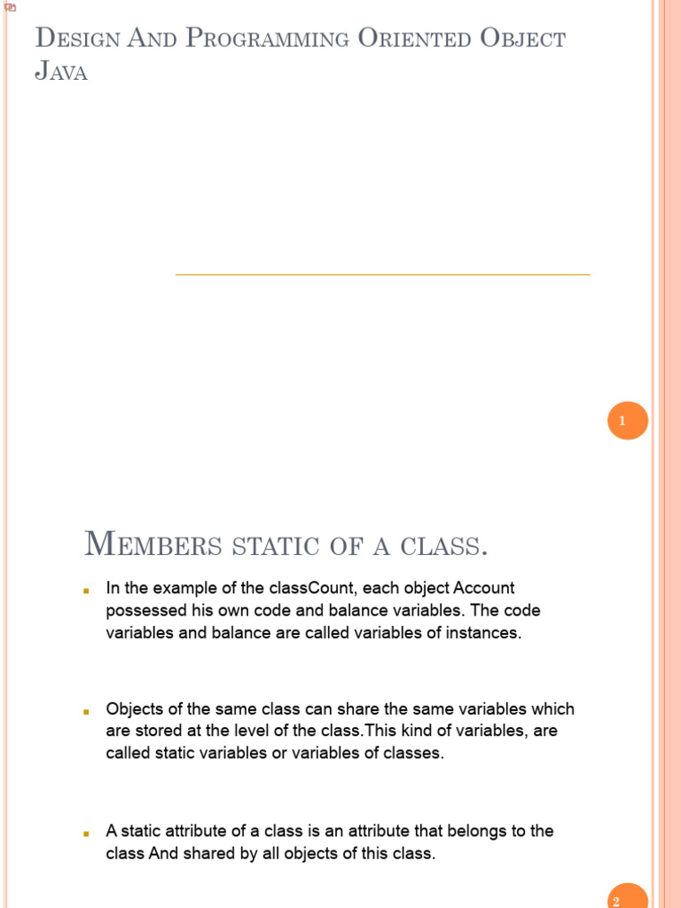 Java Object-Oriented Programming Basics | PDF | Class (Computer Programming) | Method (Computer ...