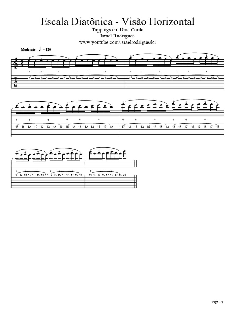 TAPPINGS Escala Diatônica - Visão Horizontal | PDF