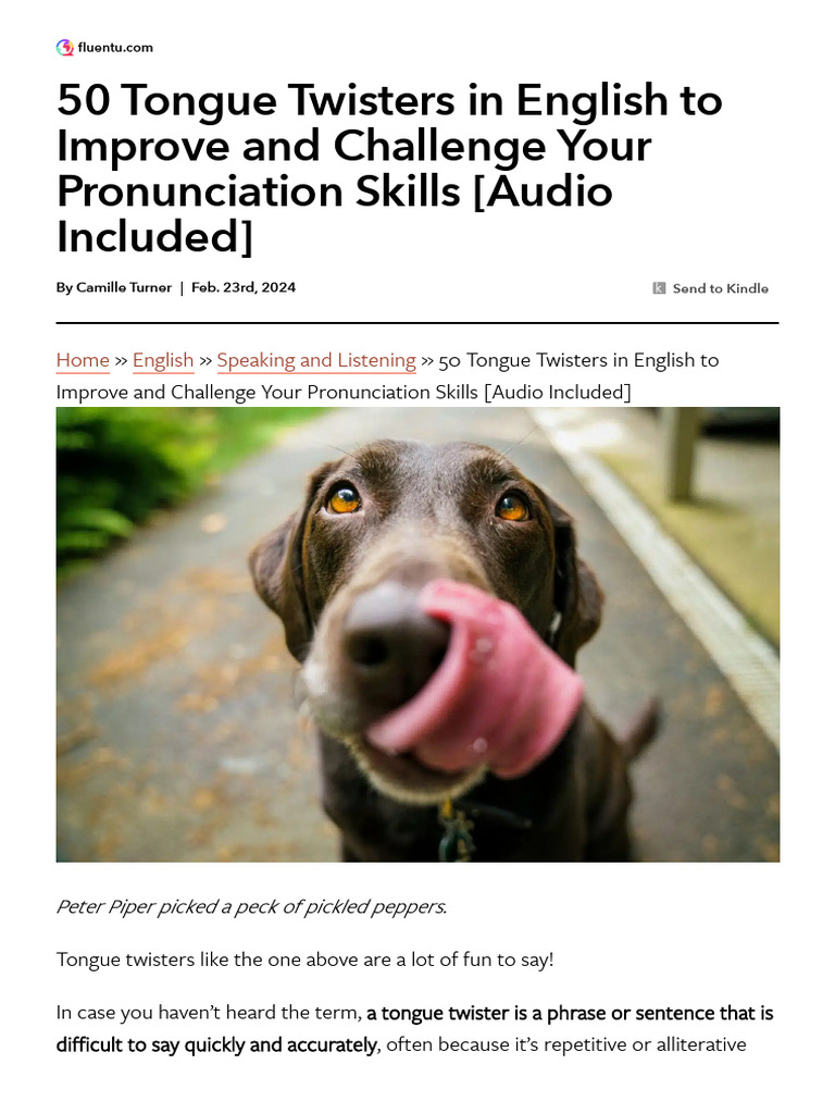 50 English Tongue Twisters for Practice | PDF | English Language