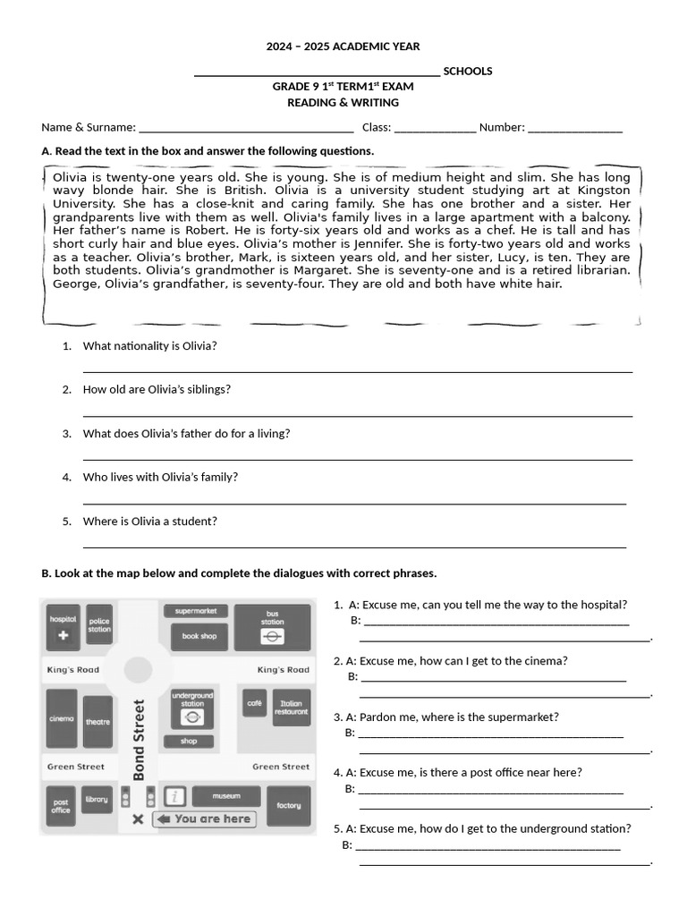 Grade 9 Writing Exam Instructions | PDF