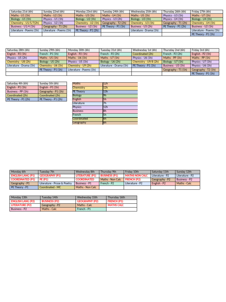 Mock Timetable Javier | PDF