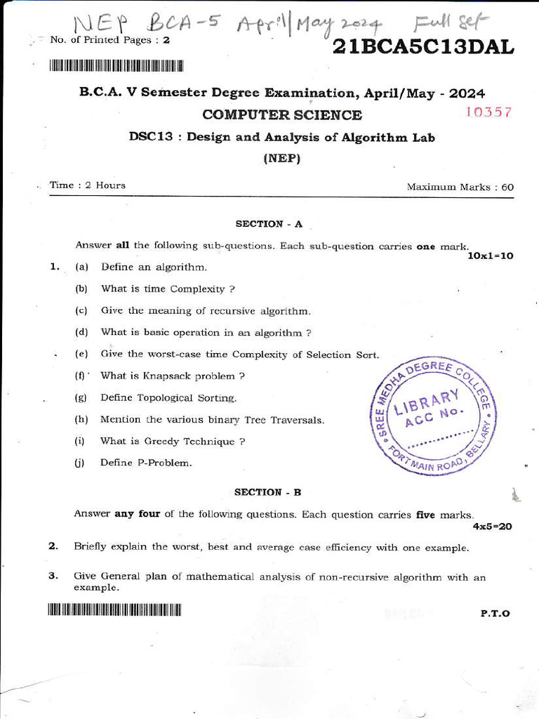 Nep Bca - 5 April - May 2024 | PDF | Theoretical Computer Science ...
