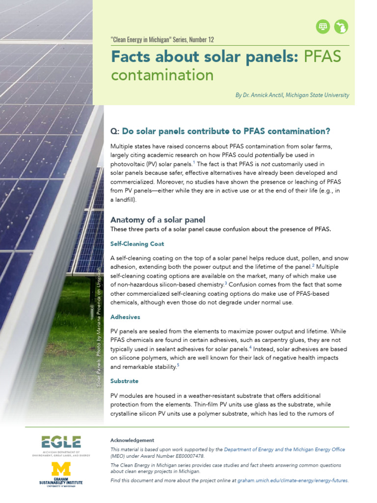 Facts About Solar Panels PFAS Contamination 47485 | PDF | Solar Panel ...