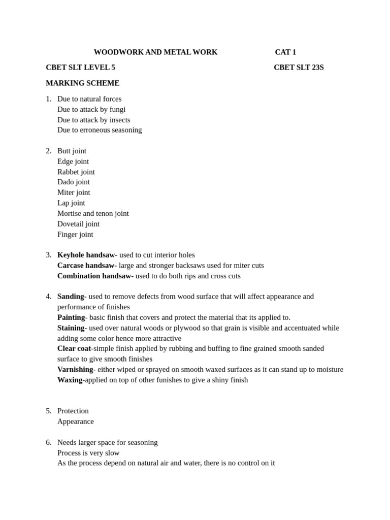 Wood & Metal Work Marking Guide | PDF