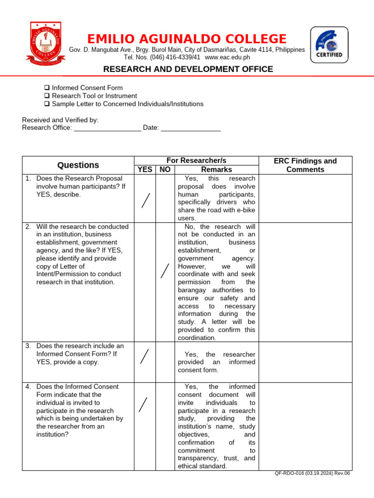 QUESTIONER_RDO | PDF | Informed Consent | Methodology