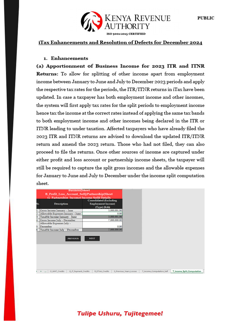 Itax System Enhancements For December 2024 Vol 1 | PDF | Tax Refund | Taxes