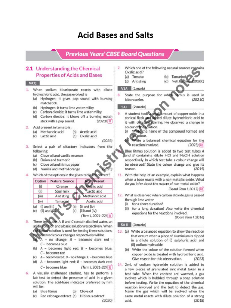 Acid Base Salts-1 | PDF | Chemical Compounds | Chemical Substances