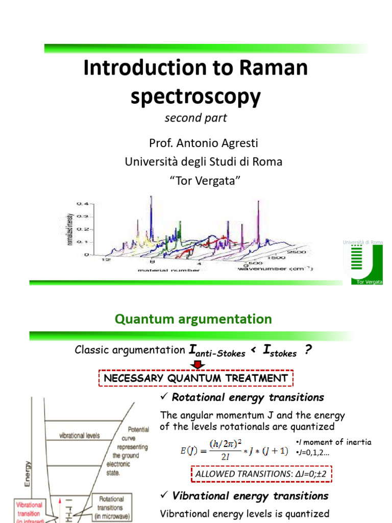 Lecture 2 - Raman Spectroscopy - Second Part | PDF | Optics | Scientific Techniques