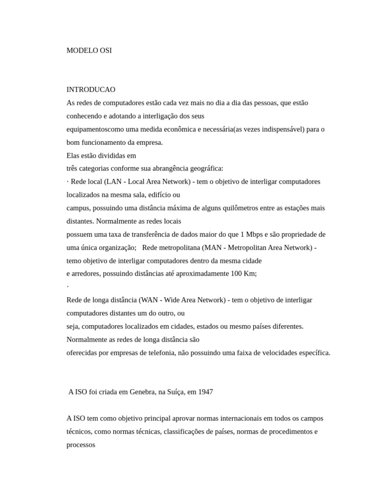 Modelo OSI | PDF | Modelo OSI | Rede de computadores