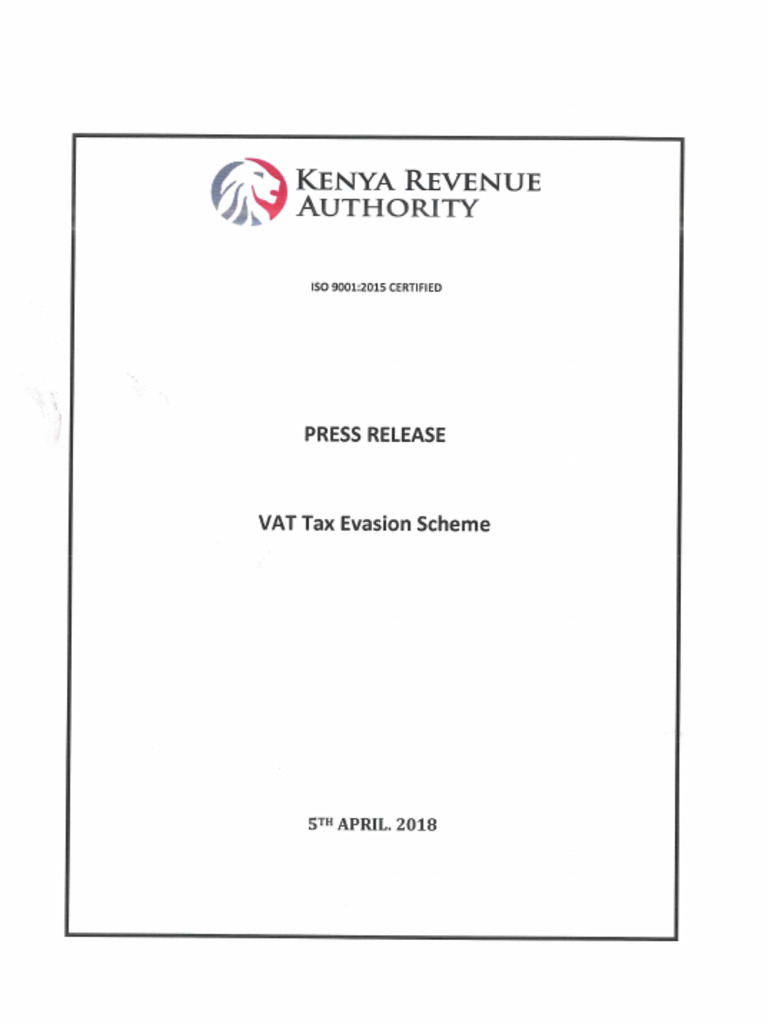 CG Press Release VAT Tax Evasion Scheme | PDF