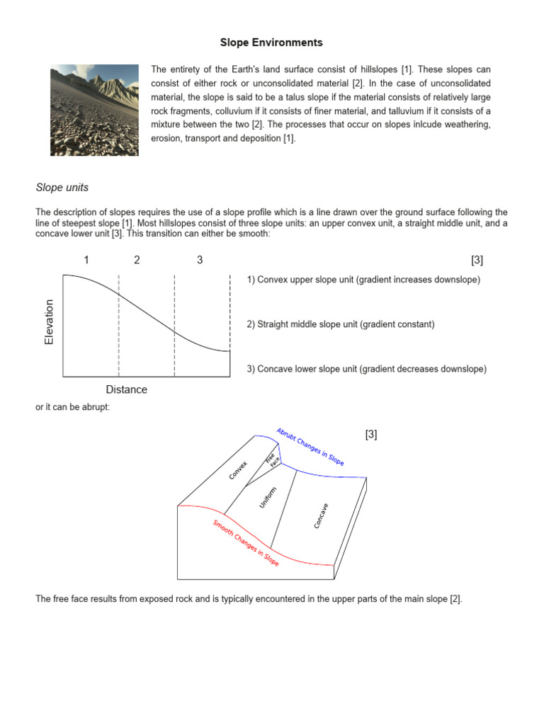 Slope Environments | PDF | Geomorphology | Erosion