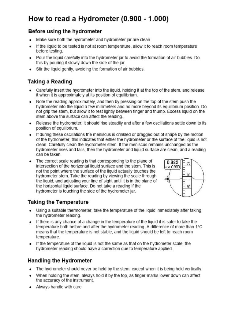 Hydrometer Insert With Alcohol Chart | PDF | Liquids | Temperature