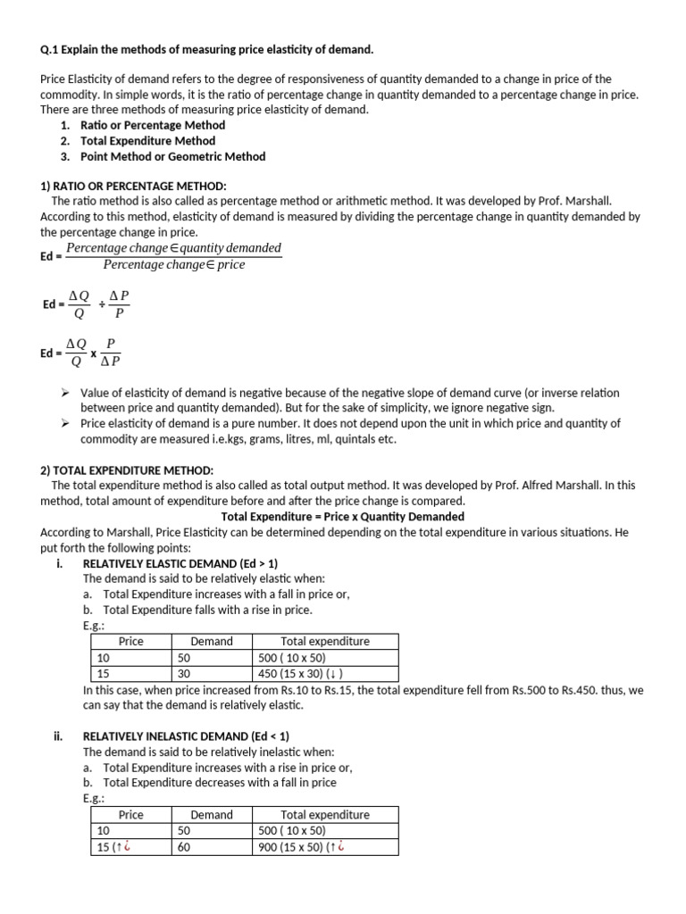 ECO PDF 7 Methods of Elasticity | PDF | Demand | Elasticity (Economics)