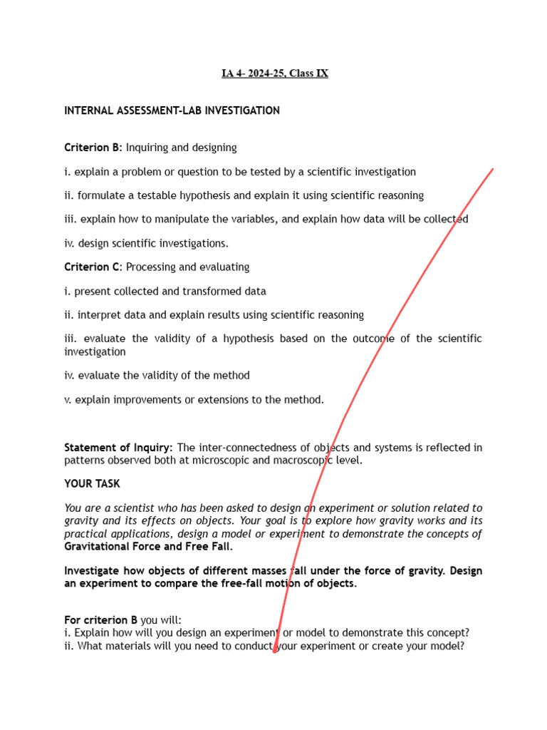 Gravity Experiment Design Guide | PDF | Experiment | Force