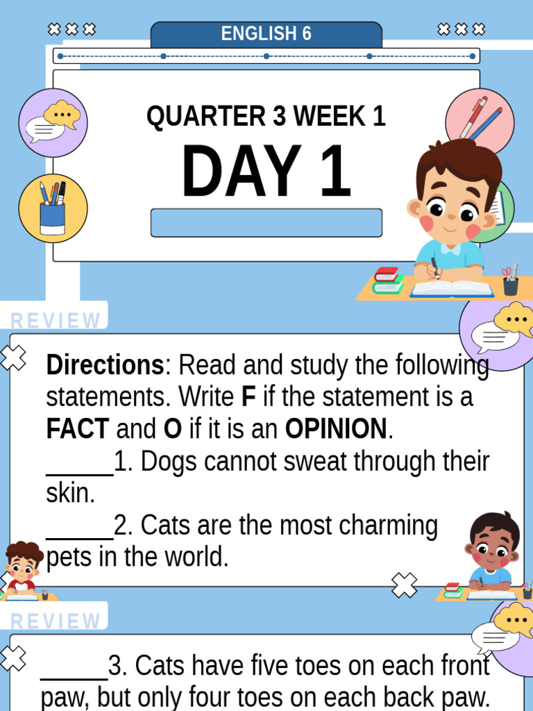 q3 English Ppt Week 1 | PDF | Pet | Opinion