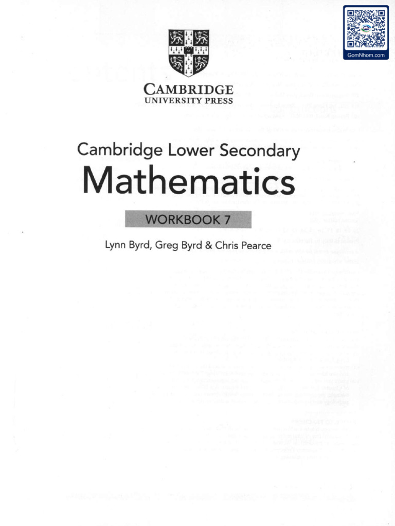 Cambridge Lower Secondary Mathematics 7 Workbook 2nd Edition 2021 | PDF