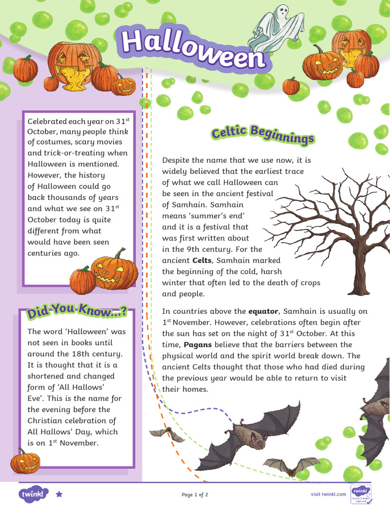 UKS2 Halloween Differentiated Reading Comprehension Activity | PDF ...