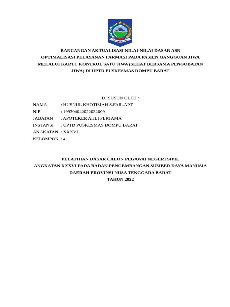 Rancangan Aktualisasi Husnul | PDF