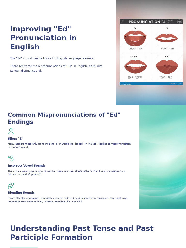 Improving Ed Pronunciation in English | PDF | English Language | Word