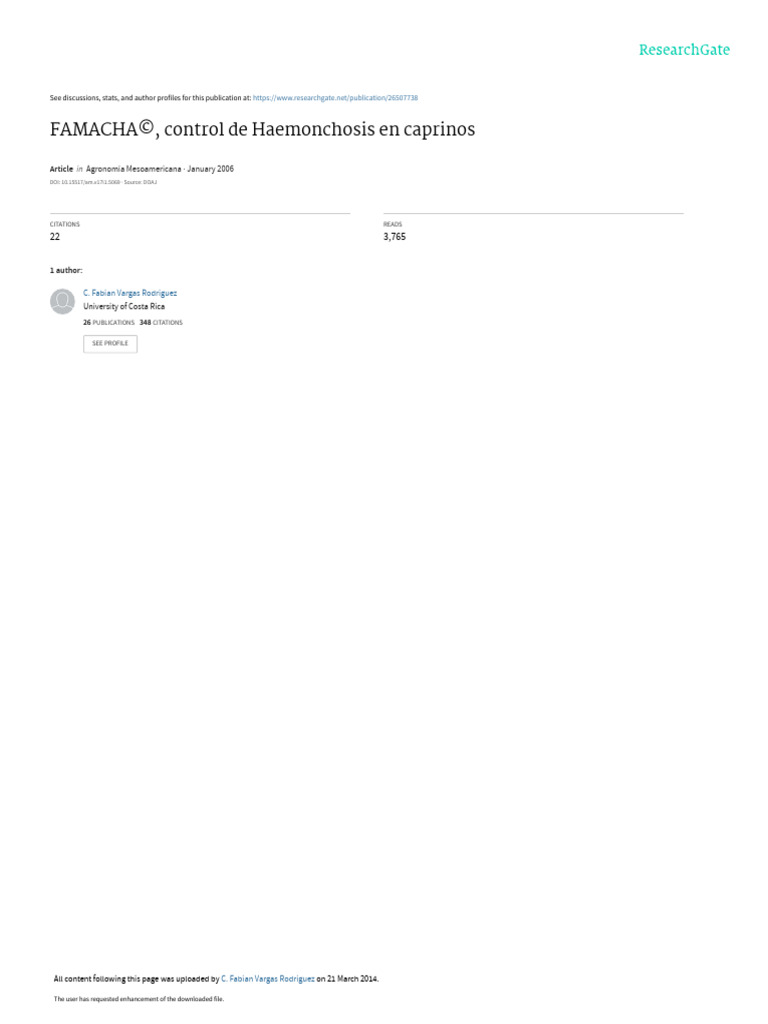 FAMACHAC Control de Haemonchosis en Caprinos | PDF | Aluminio