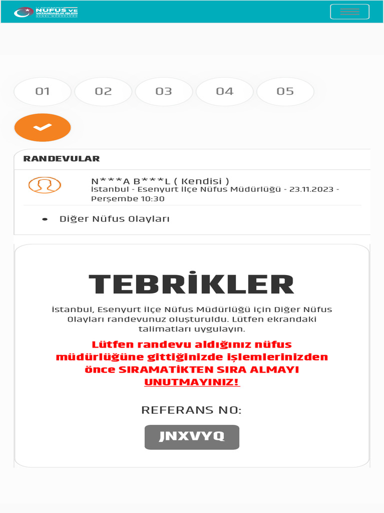 Sonuç - Randevu Al - NVI | PDF