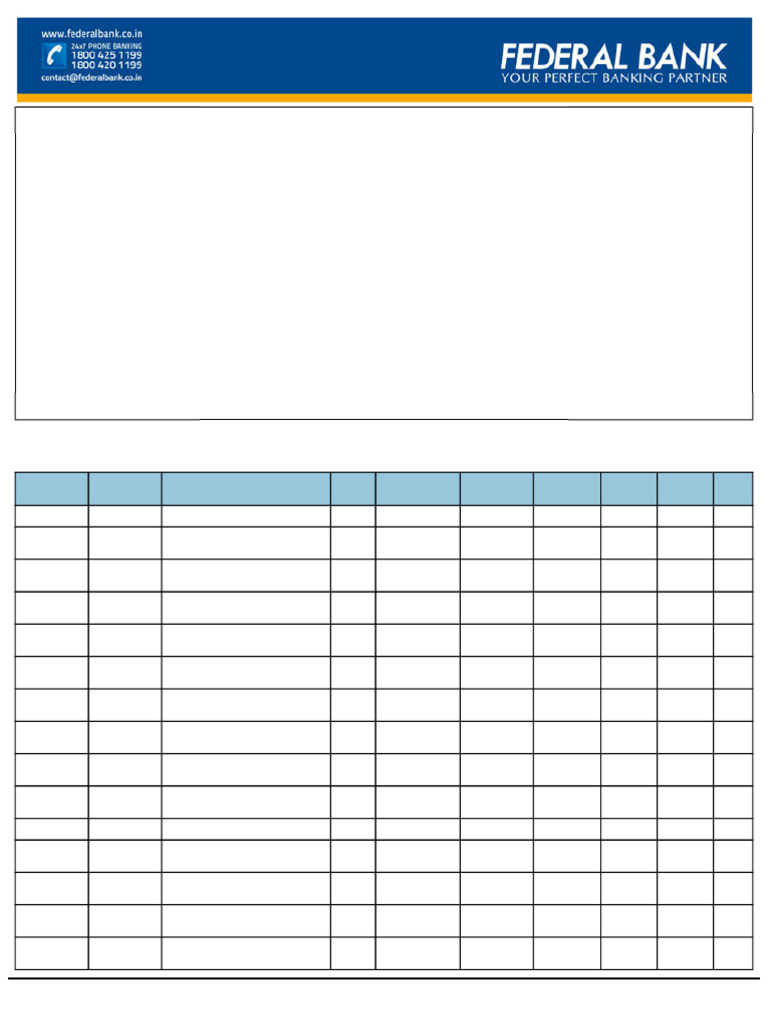 Federal Bank Account Statement Summary | PDF | Service Industries ...