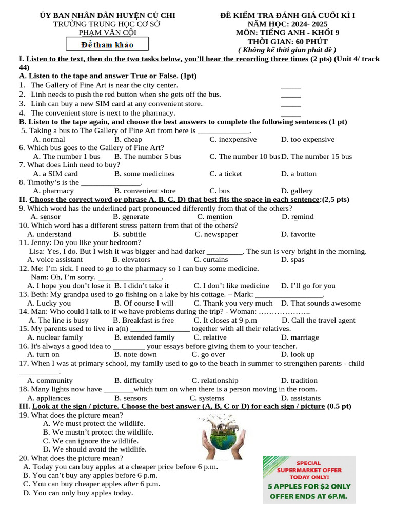 THCS PHAM VAN COI K9 | PDF
