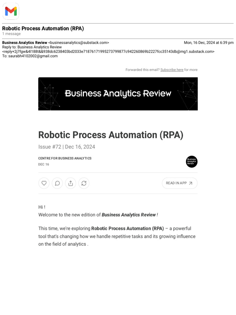 Gmail - Robotic Process Automation (RPA) | PDF | Analytics | Automation