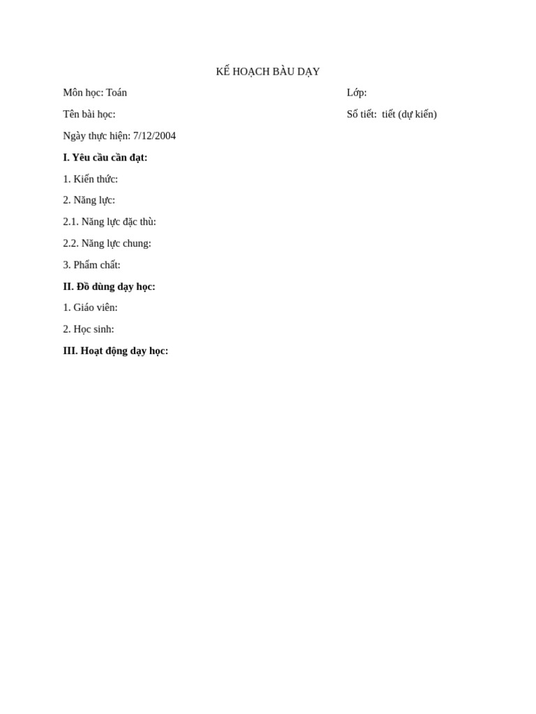 Khung KHBD Công Văn 2345 | PDF