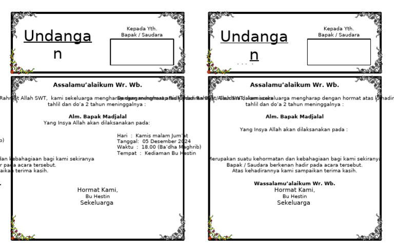Undangan BU Hestin | PDF