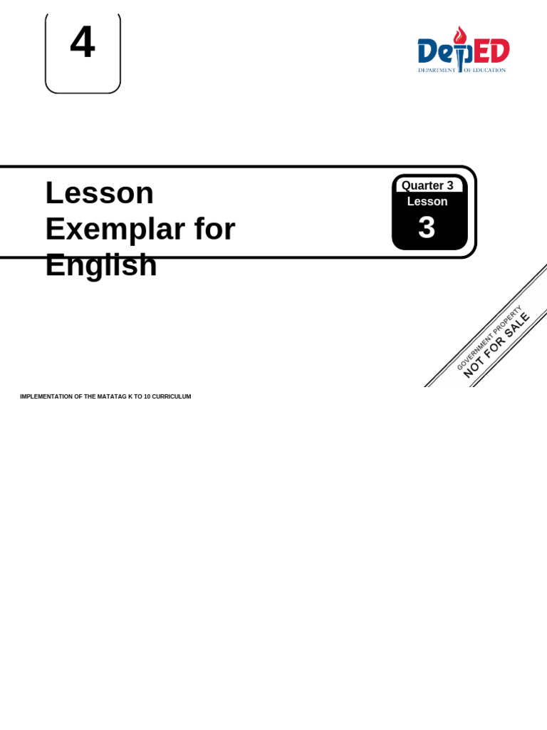 Q3_LE_English 4_Lesson 3_Week 3 | PDF | Learning