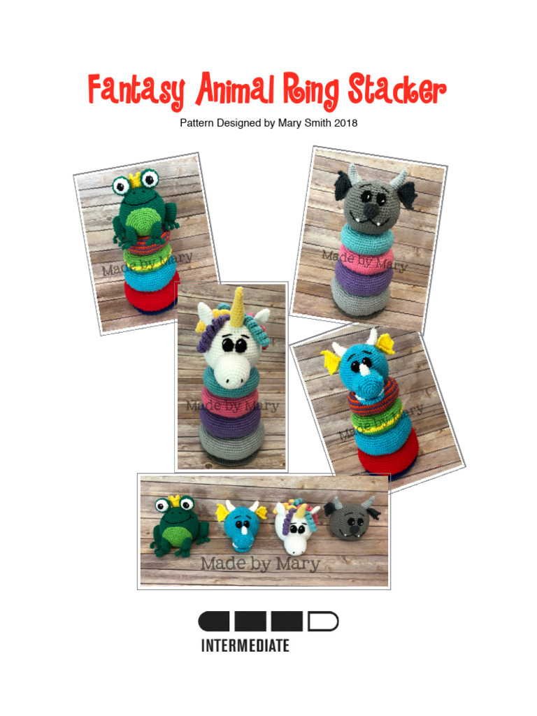 (C) Ring Stacker Toy Fantasy Animals | PDF | Crochet | Textile Arts