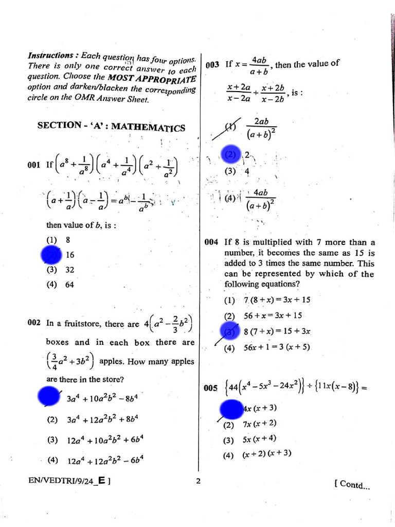 Sainik School Class 9 Question Paper 2024 | PDF