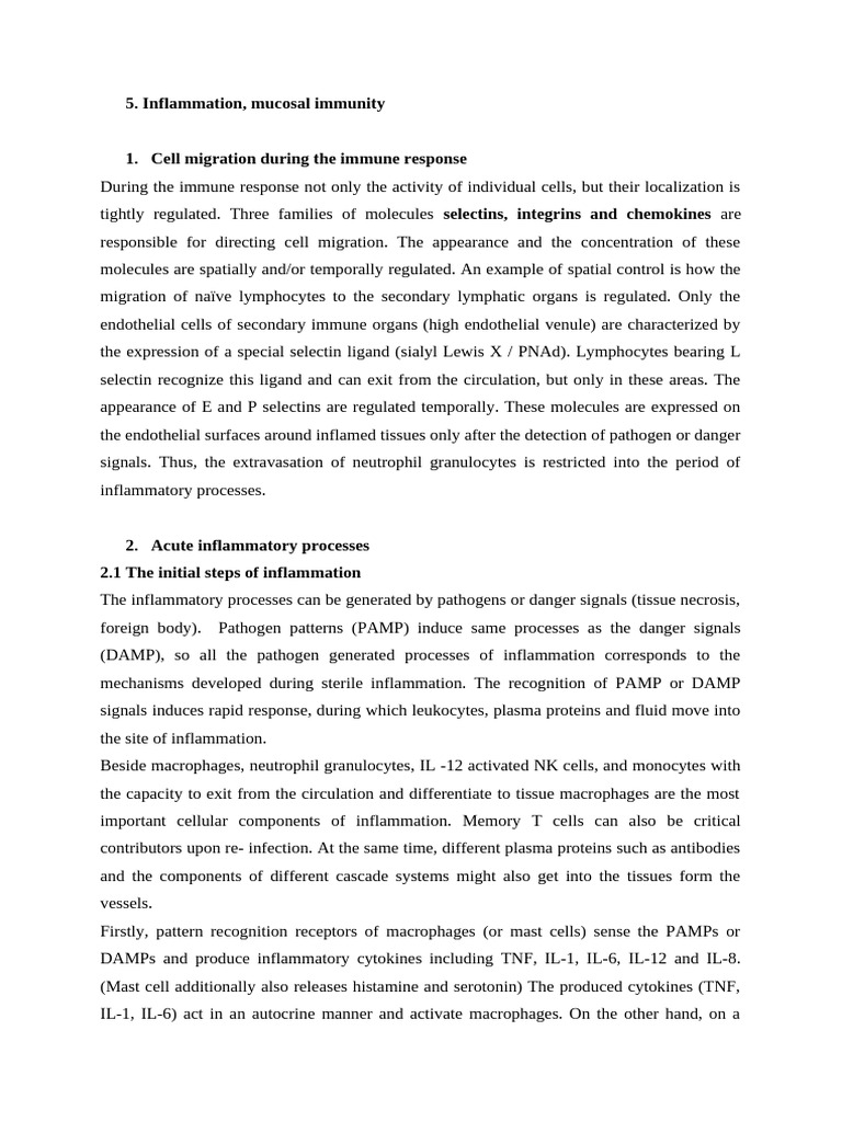 Inflammation and Immune Cell Migration | PDF | Inflammation | Immune System