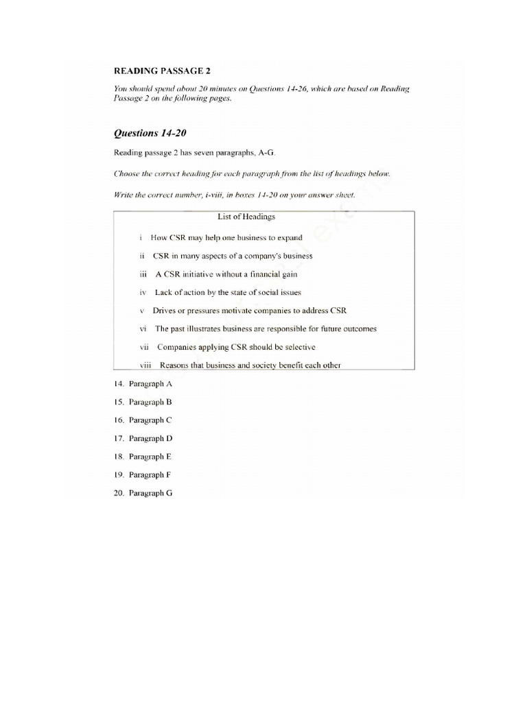 TEST-MATCHING-HEADING bài tập | PDF