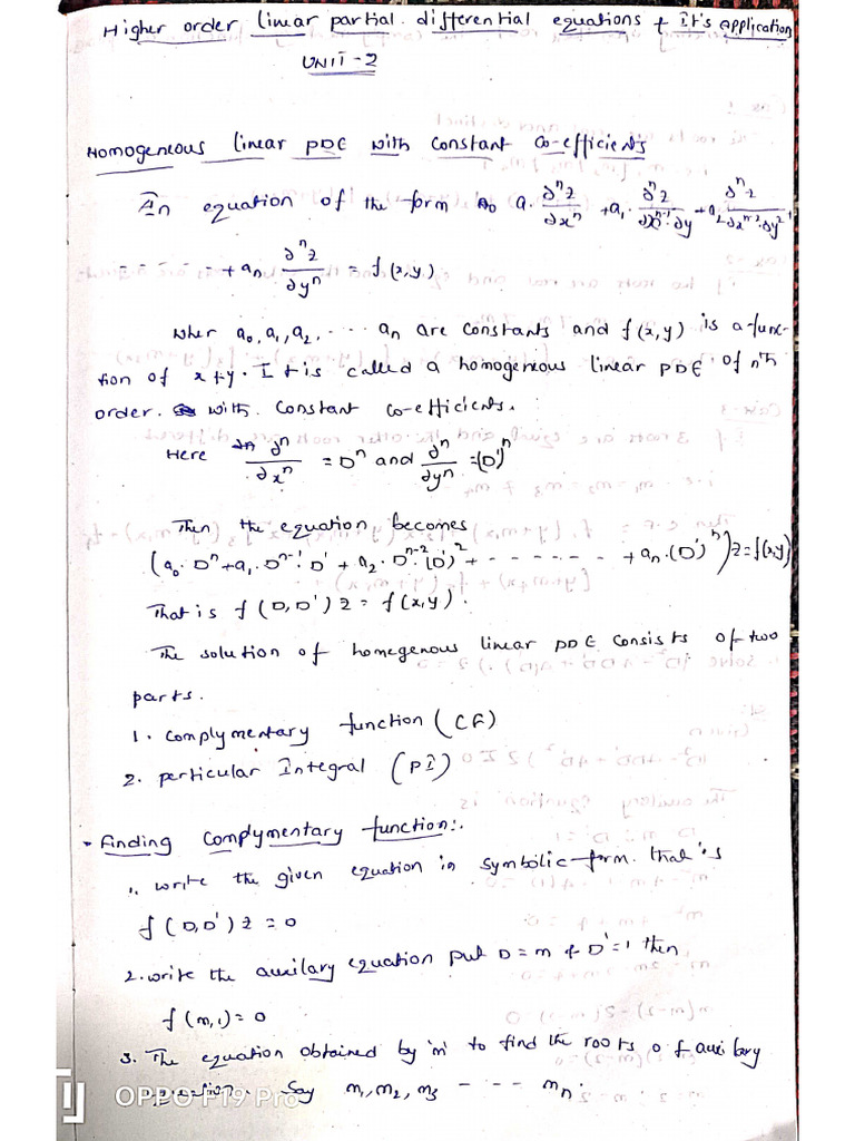 Higher Order Partial Differential Equations | PDF