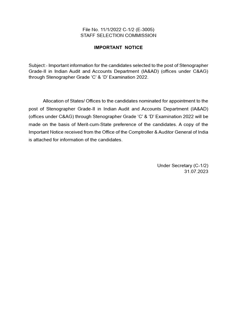 Important Notice of CAG Steno2022 01082023important Notice of CAG ...