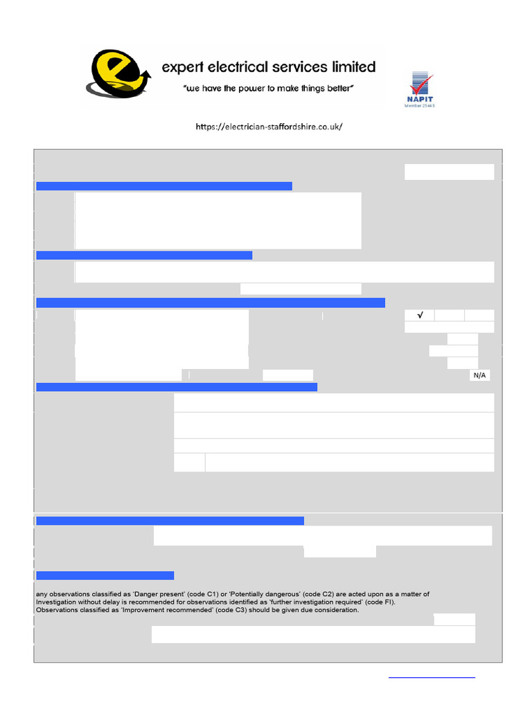 Electric Certificate | PDF | Electrical Wiring | Electrical Components